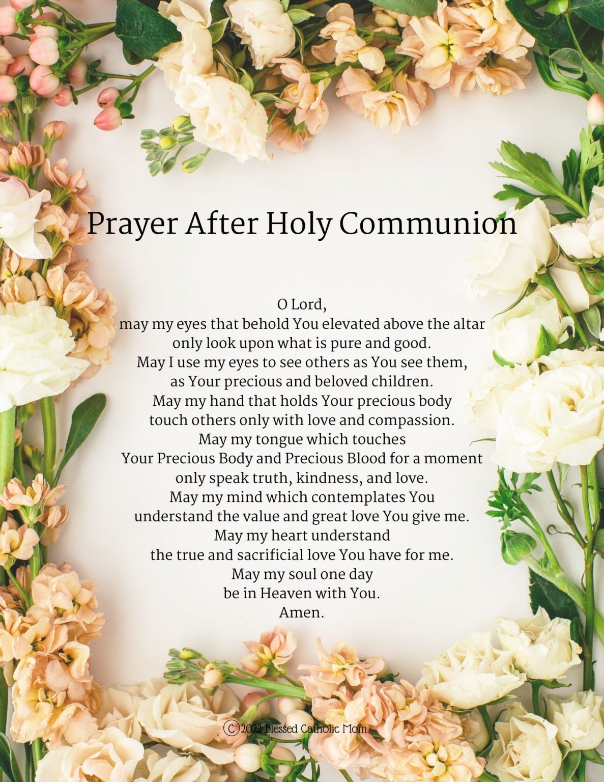 Prayer After Holy Communion - Blessed Catholic Mom May we be more like Jesus.